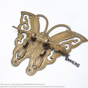 7.67" Inches Set Vintage Butterfly Latch Lock Catch Solid Brass Chest ...