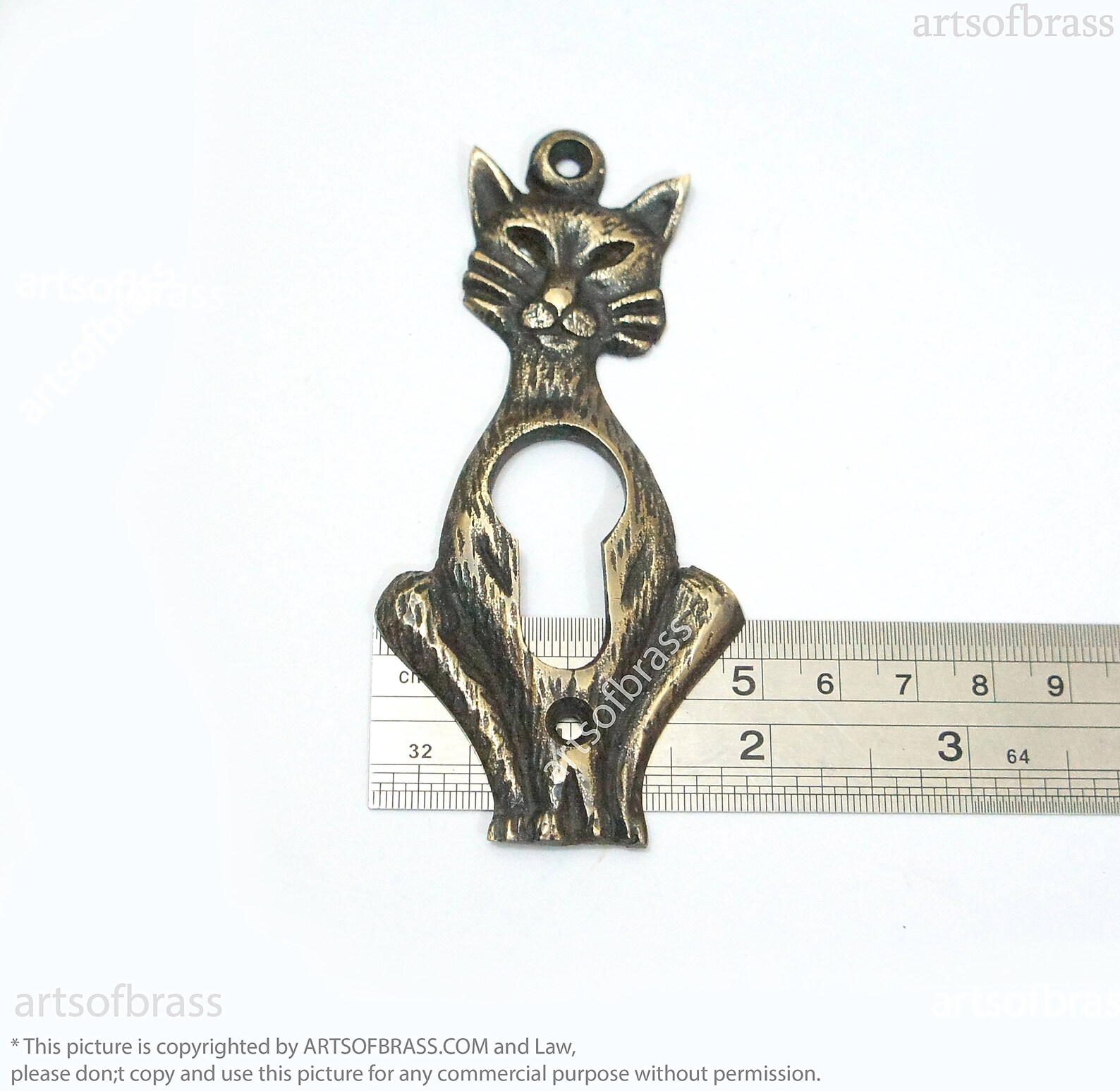 4.01 Inches 2 Pcs Vintage Solid Brass CAT Lover Keyhole | Etsy