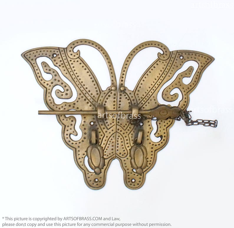 7.67 Inches Set Vintage Butterfly Latch Lock Catch Solid | Etsy