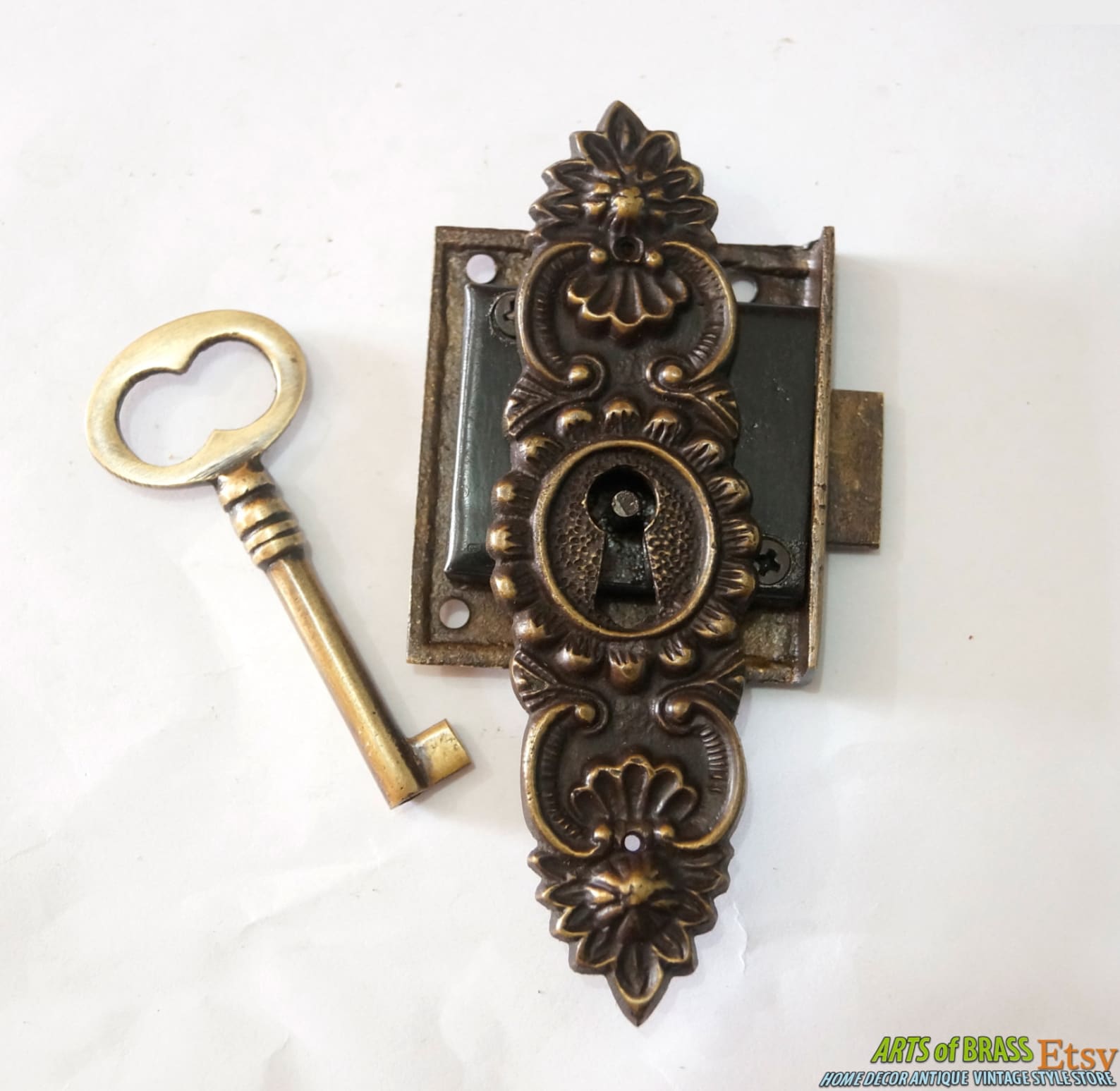 Set Vintage Victorian Artistic Keyhole With Antique Key LOCK - Etsy