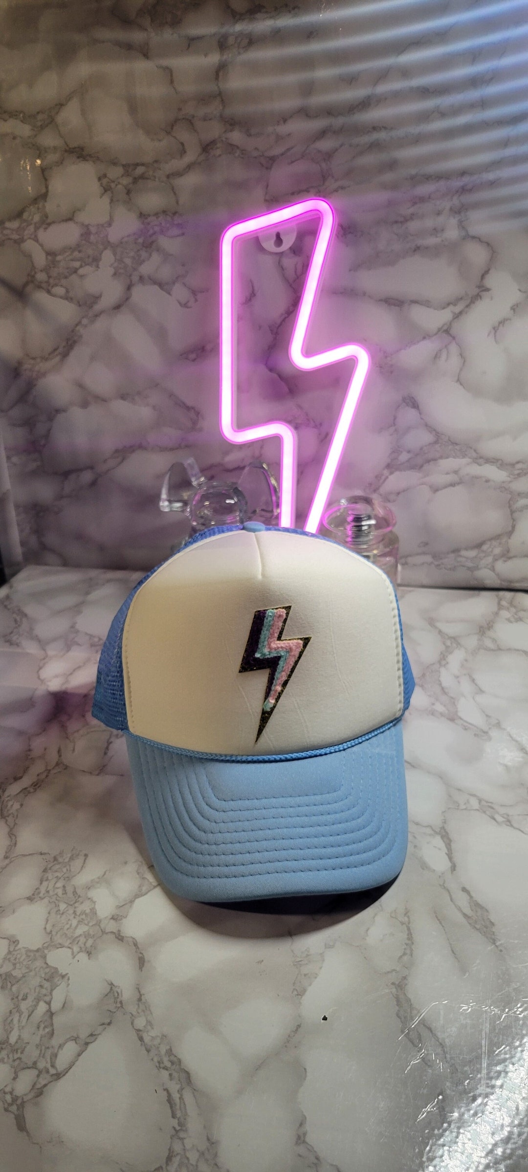 CHENILLE Lightning Bolt Trucker Cap - Etsy