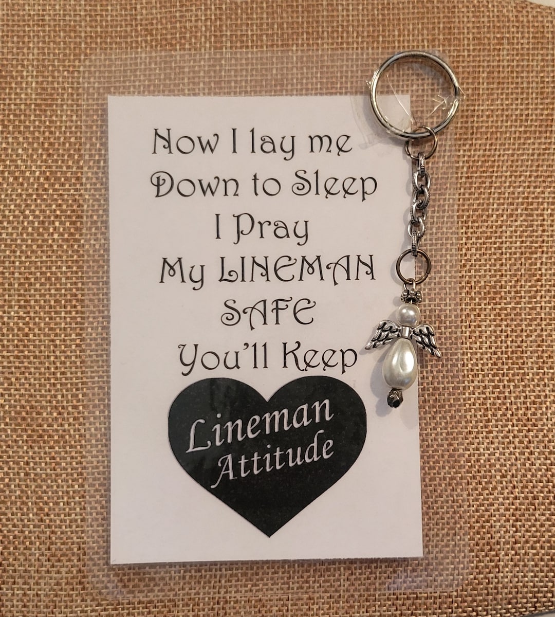 Linemans Prayer, Angel Key Chain, Lineman Attitude, Key Ring, - Etsy