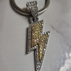 SILVER and GOLD Lightning Bolt Key Chain Planner Charms - Etsy