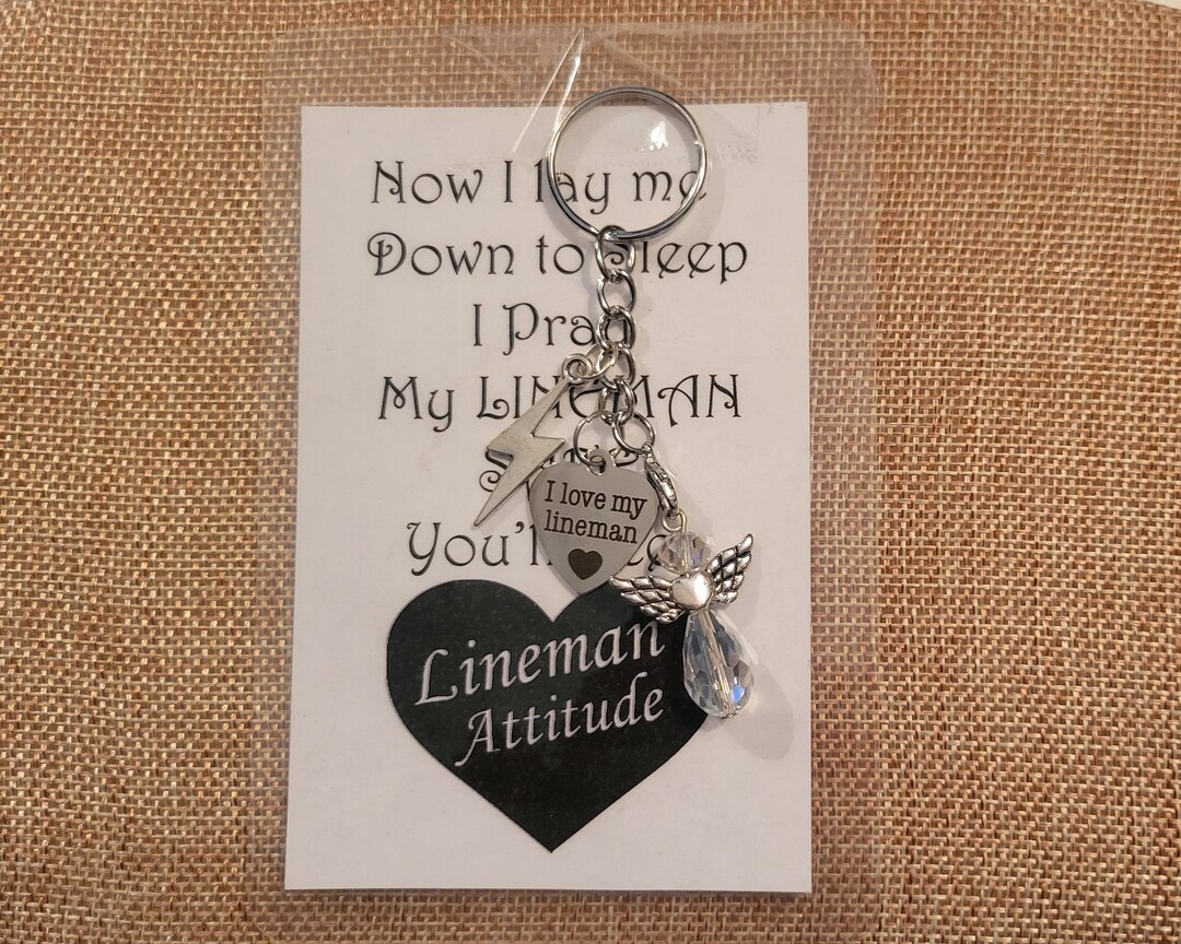 Linemans Prayer, Angel Key Chain, Lineman Attitude, Key Ring, Crystal ...
