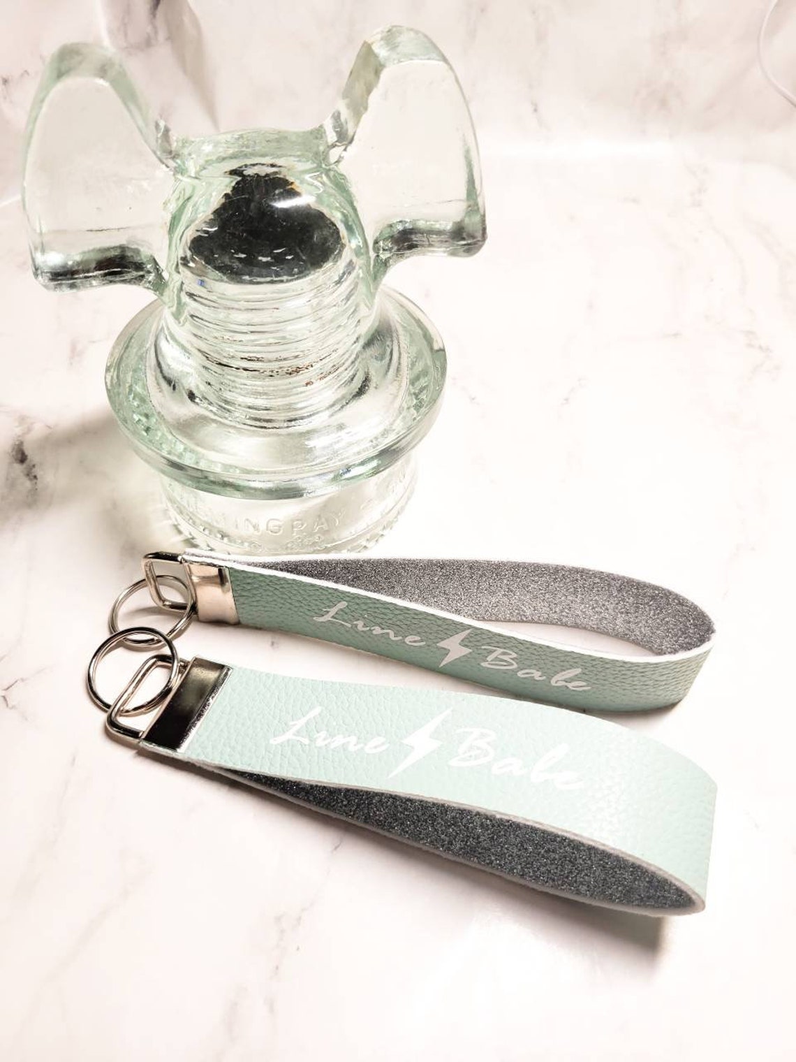 LINE BABE Lightning Bolt Key Fob Faux Leather Key Chain - Etsy