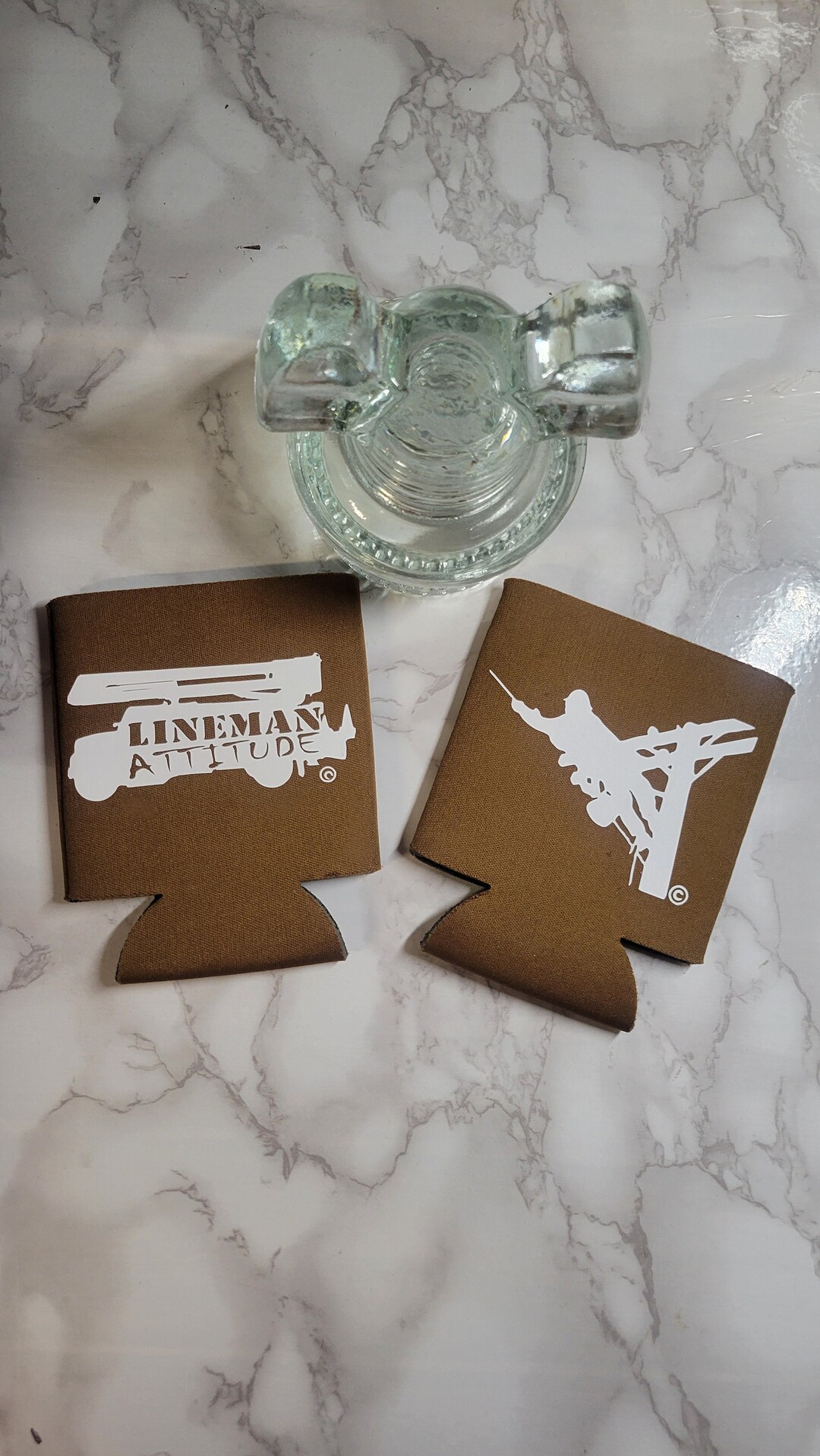 Lineman Attitude BUCKET TRUCK With Lineman Cozy Ready for Beverages ...