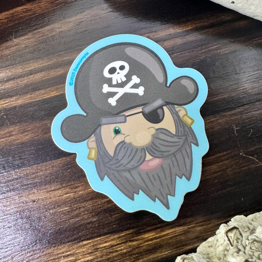 Pirate Captain Sticker - Sky Blue - Etsy