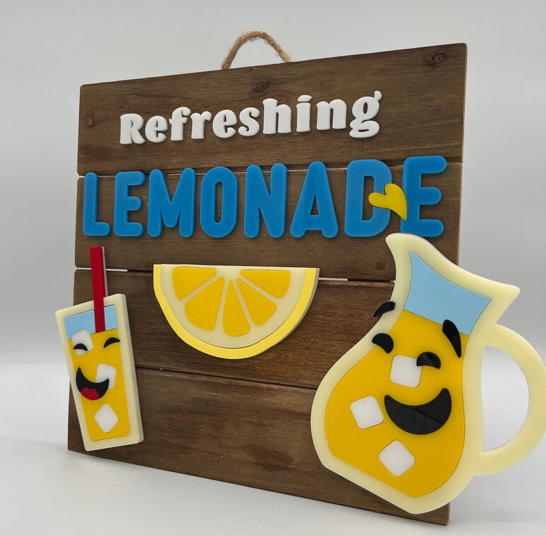 Lemonade Stand Sign (10 in X 10 In, Laser Cut Acrylic on Wood Sign, for ...