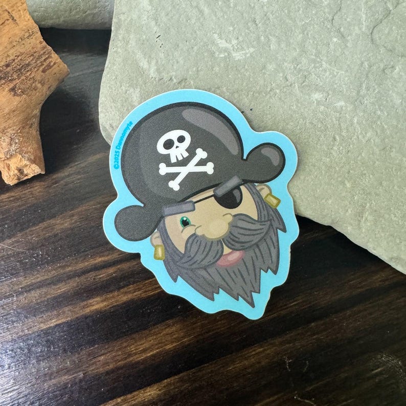 Pirate Captain Sticker - Sky Blue - Etsy