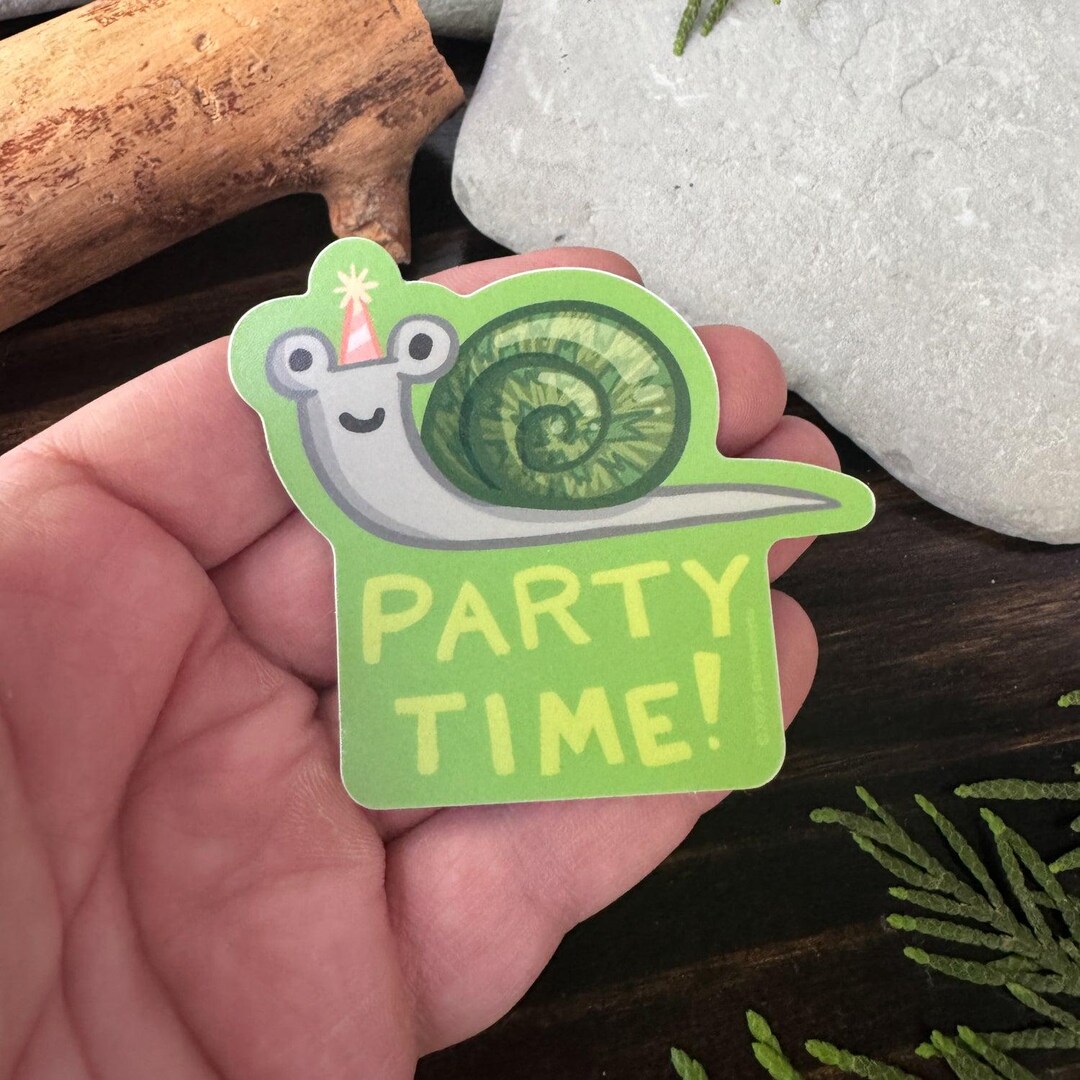 Snail Sticker - Party Time! - Etsy