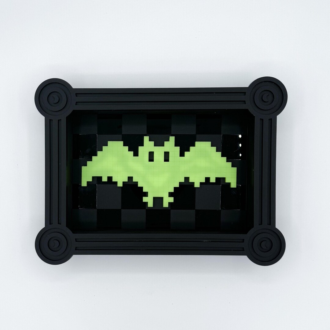 Pixel Bat Wall Art With Glow in the Dark Bat— Retro Video Game ...