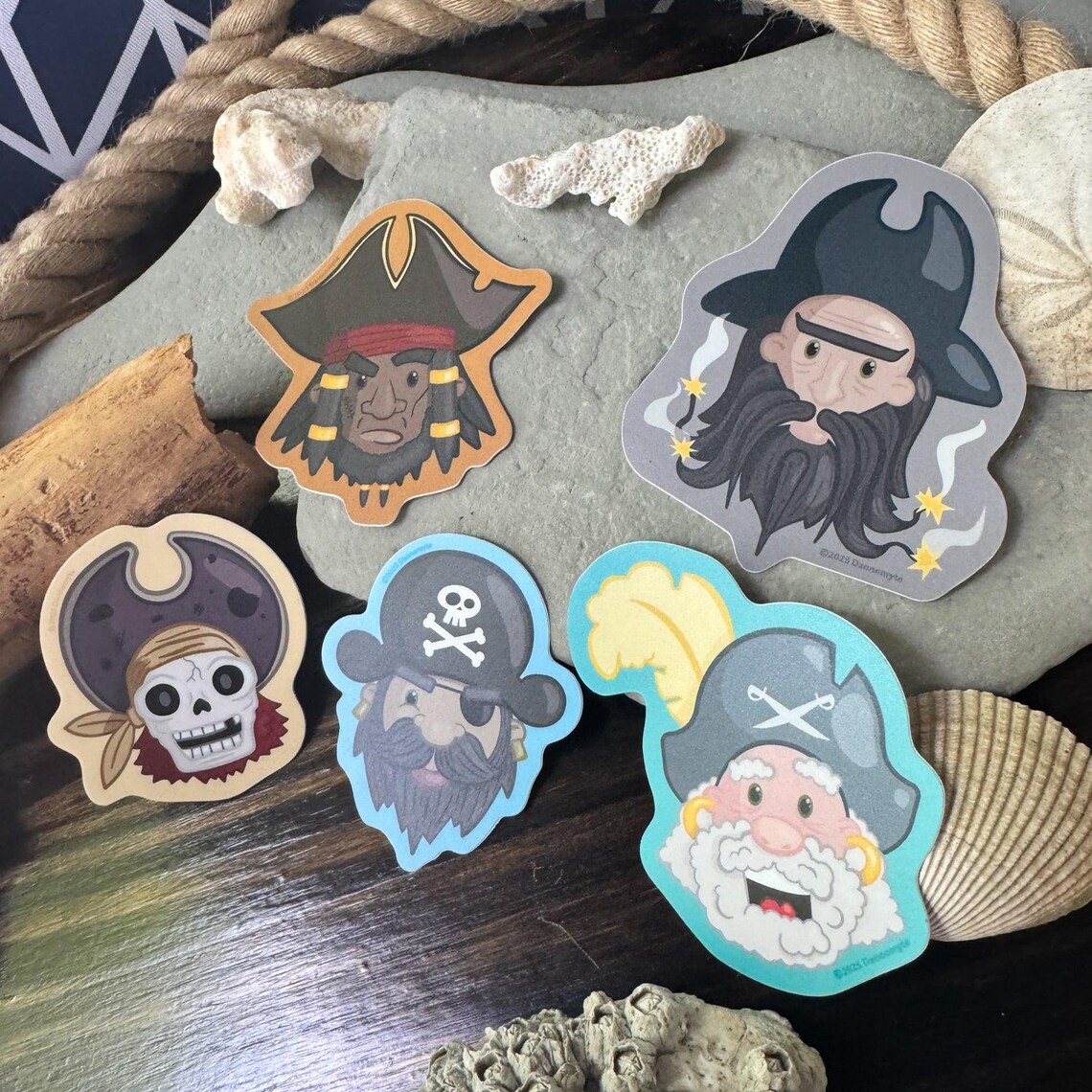 Pirate Captain Sticker - Sky Blue - Etsy