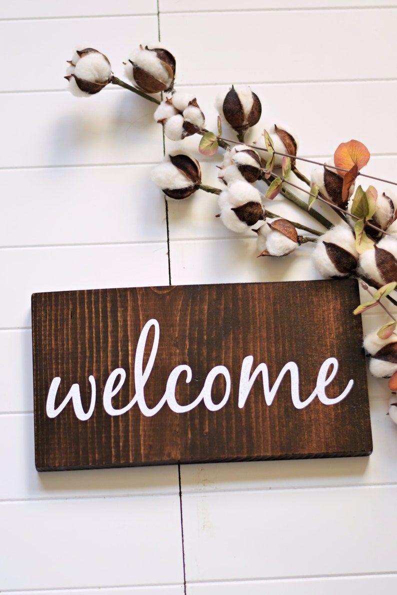 Small Welcome Sign Farmhouse Style Wood Welcome Sign | Etsy