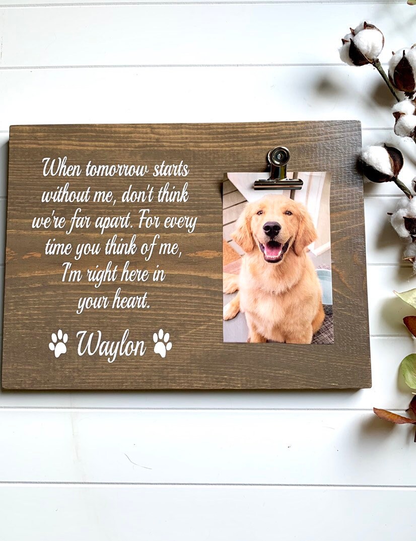 Pet Memory Keeper Wood Sign With Photo Holder, Custom Pet Name and ...