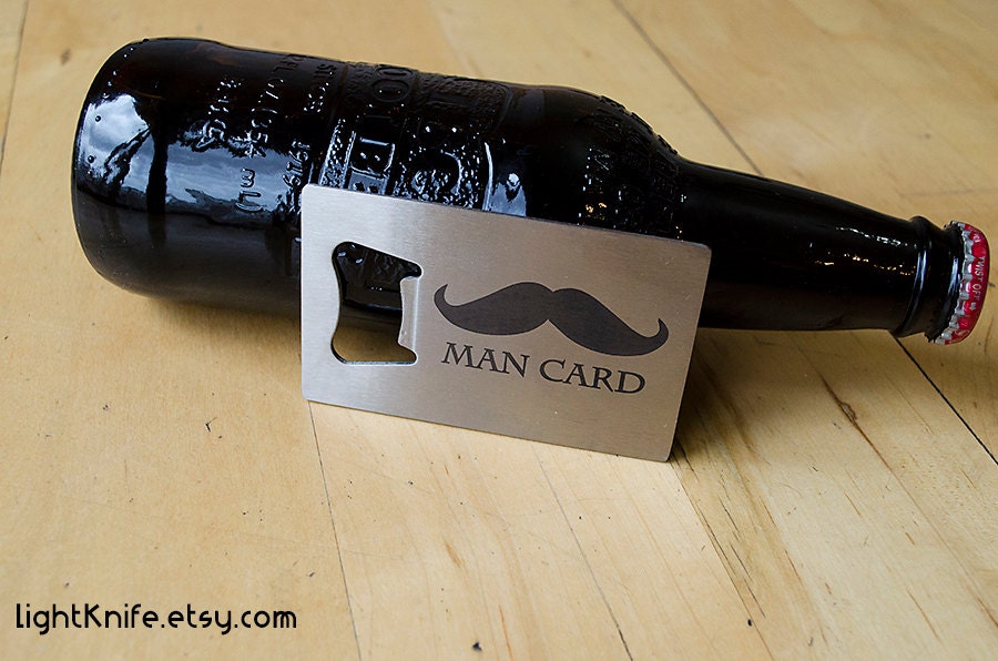 Mustache Man Card Credit Card Bottle Opener FREE | Etsy