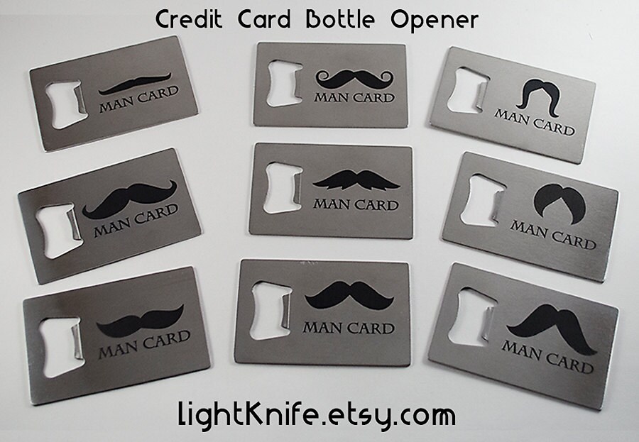 Mustache Man Card Credit Card Bottle Opener FREE | Etsy