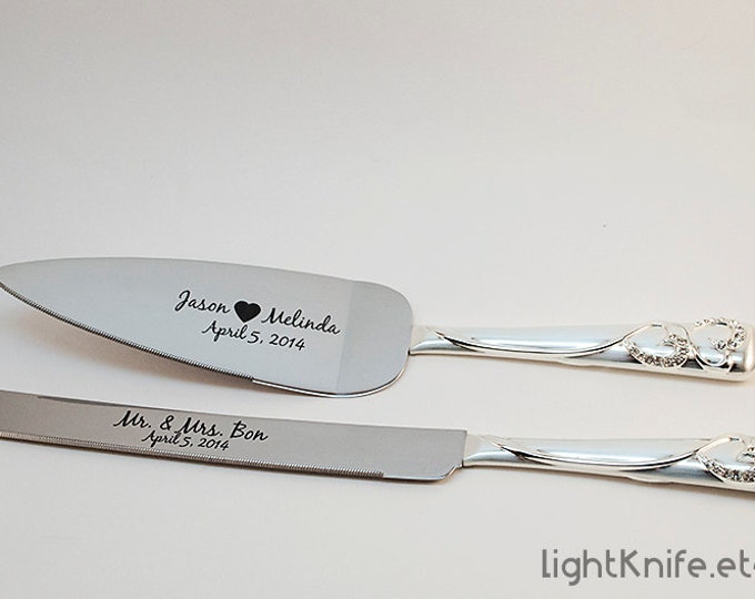 Black Engraved Wedding Cake Knife and Serving Set - Etsy Black Engraved Wedding Cake Knife and Serving Set - Etsy