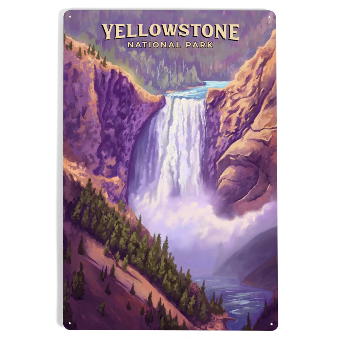 Metal Signs, Yellowstone National Park, Wyoming, Oil Painting ...