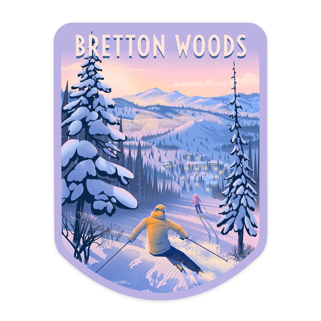 Sticker, Bretton Woods, New Hampshire, Ski for Miles, Skiing, Contour ...