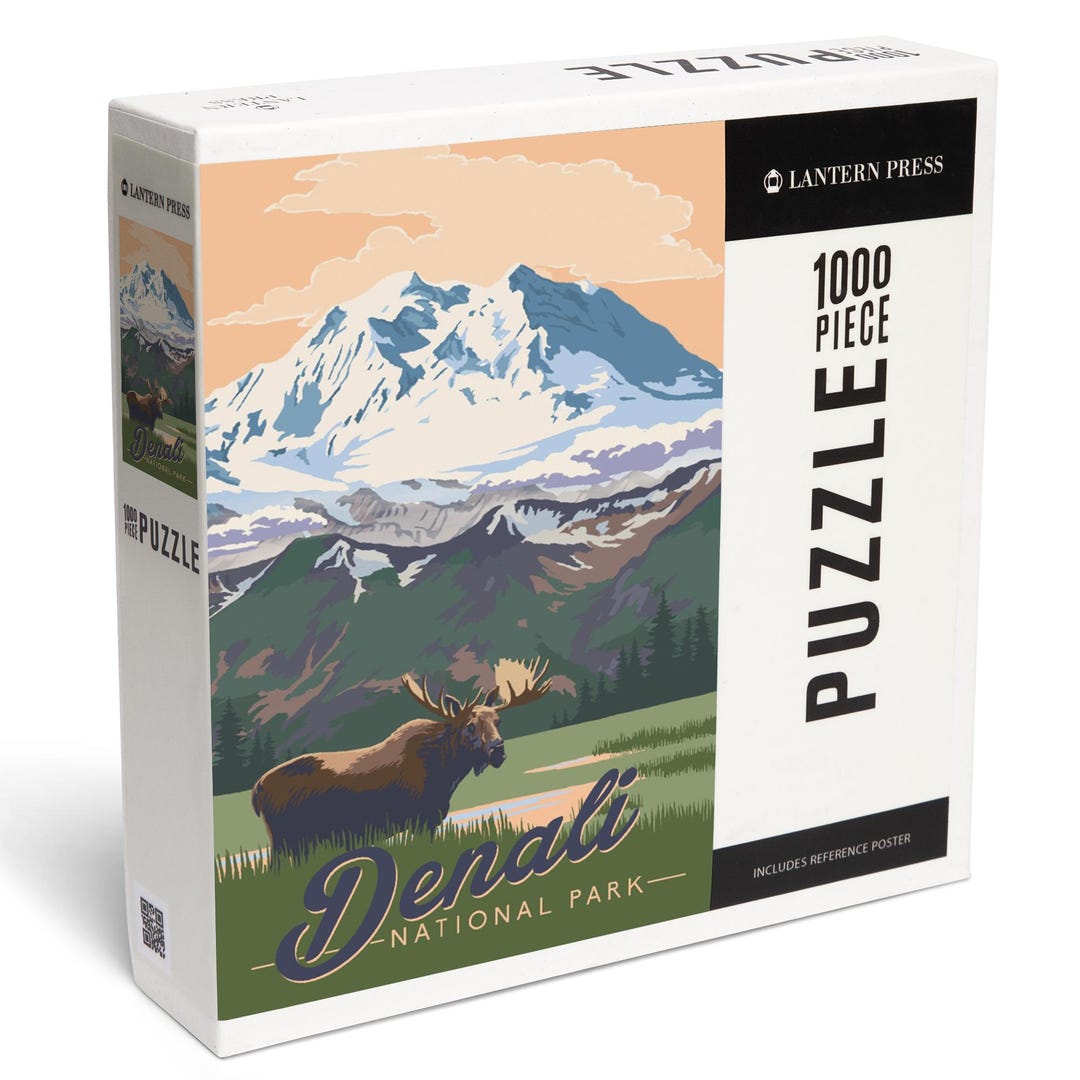 Puzzle, Denali National Park, Alaska, Moose and Mountains, 1000 Pieces ...