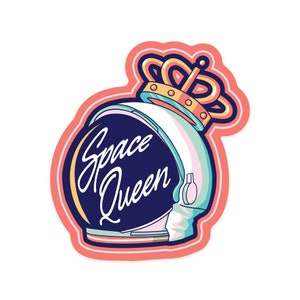 Sticker, Space Queens Collection, Astronaut Helmet With Crown, Space ...