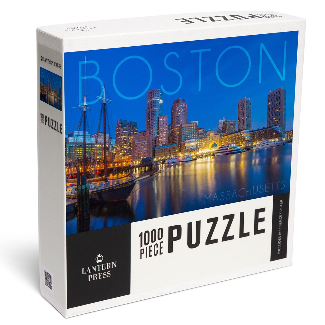 Puzzle, Boston, Massachusetts, Fan Pier at Night, 1000 Pieces, Unique ...