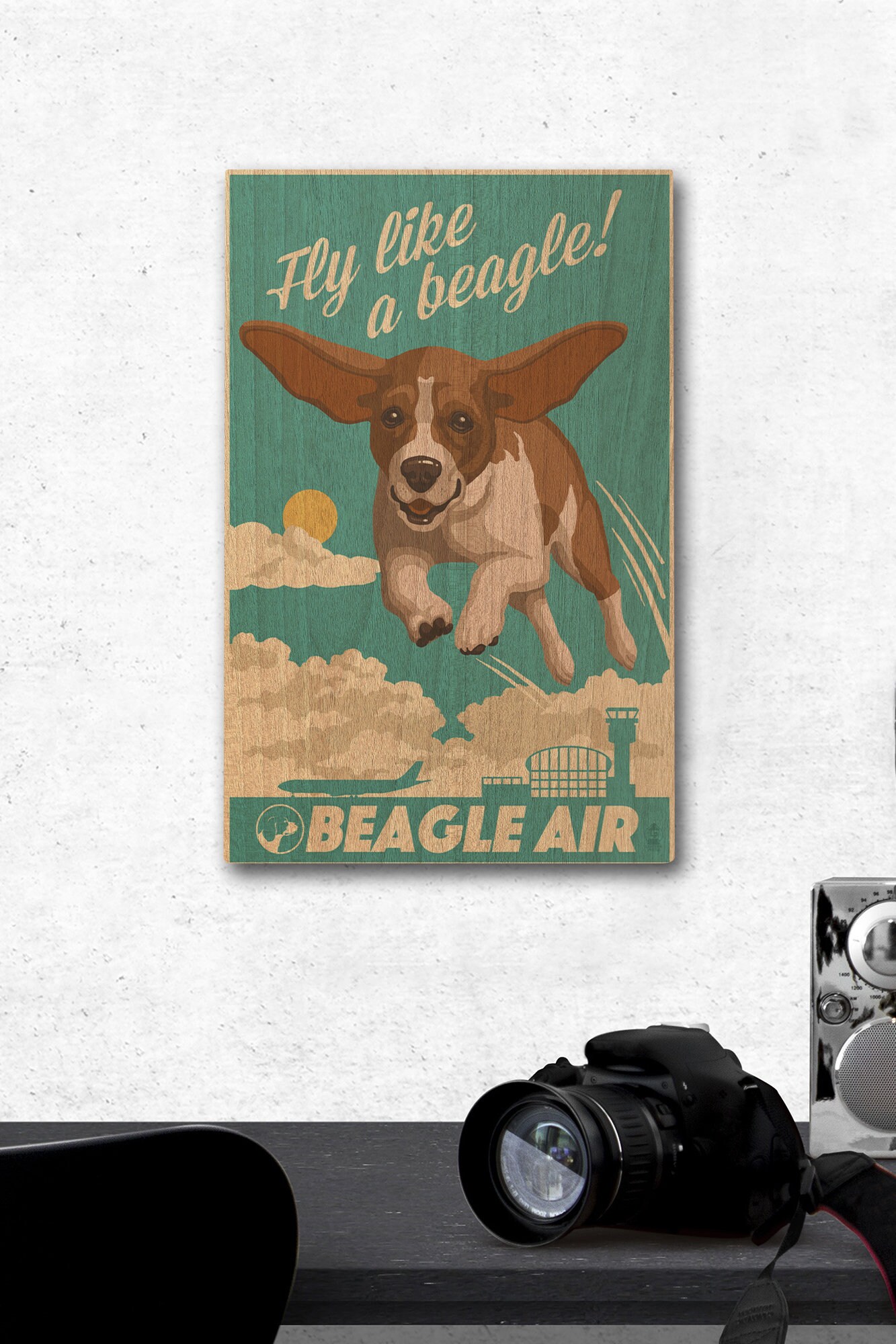 Birch Wood Beagle Retro Aviation Ad Lantern Press Artwork | Etsy
