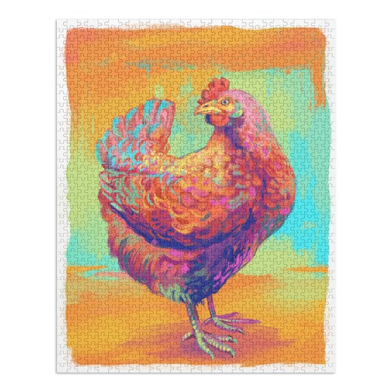Puzzle Chicken Hen Vivid 1000 Pieces Unique Jigsaw - Etsy UK