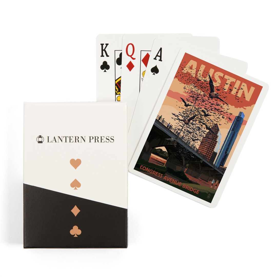 Playing Cards, Austin, Texas, Bats and Congress Avenue Bridge, 52 Card ...