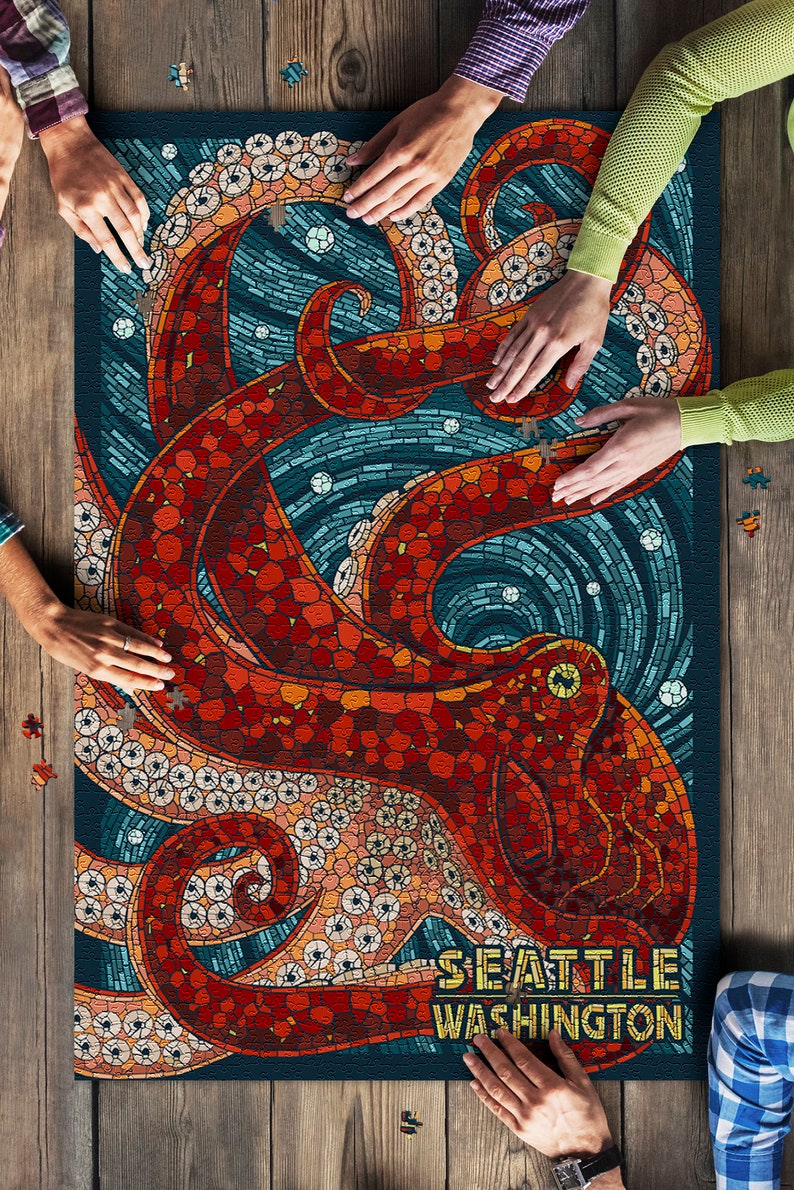 Puzzle Seattle Washington Octopus Mosaic 1000 Pieces - Etsy