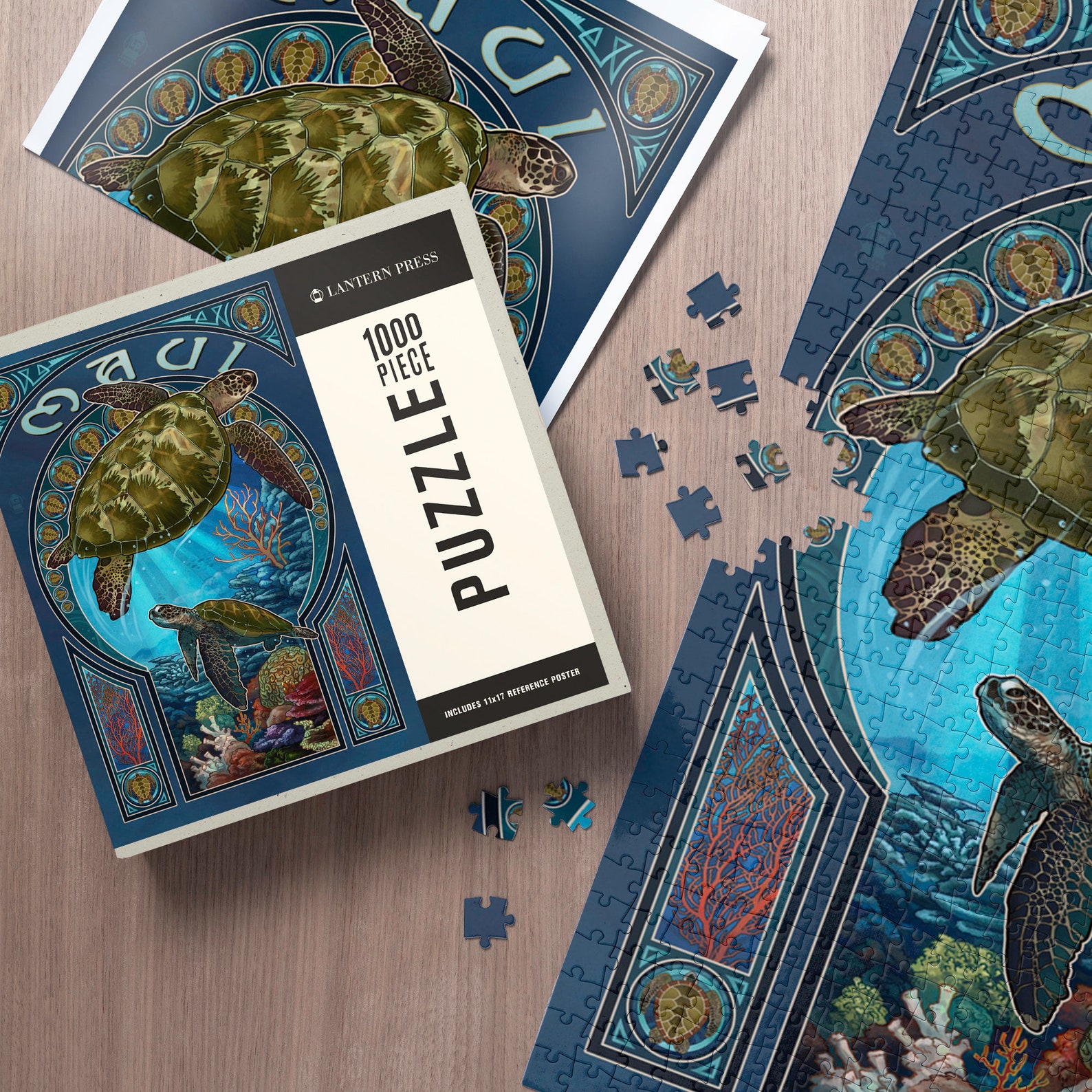Puzzle Maui Hawaii Sea Turtle Art Nouveau 1000 Pieces - Etsy