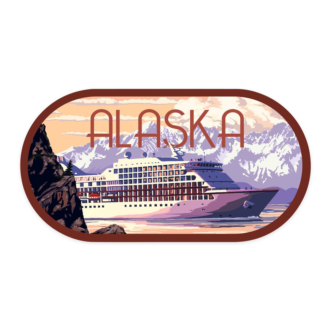Sticker Alaska Cruise Ship and Sunset Contour Vinyl Die - Etsy