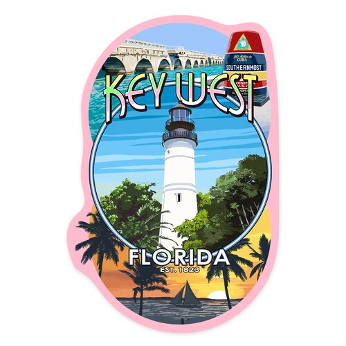 Key West Vinyl Sticker Southernmost Point Decal Conch - Etsy