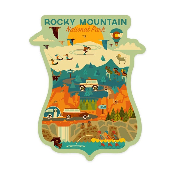 Sticker Rocky Mountain National Park Geometric National Park - Etsy