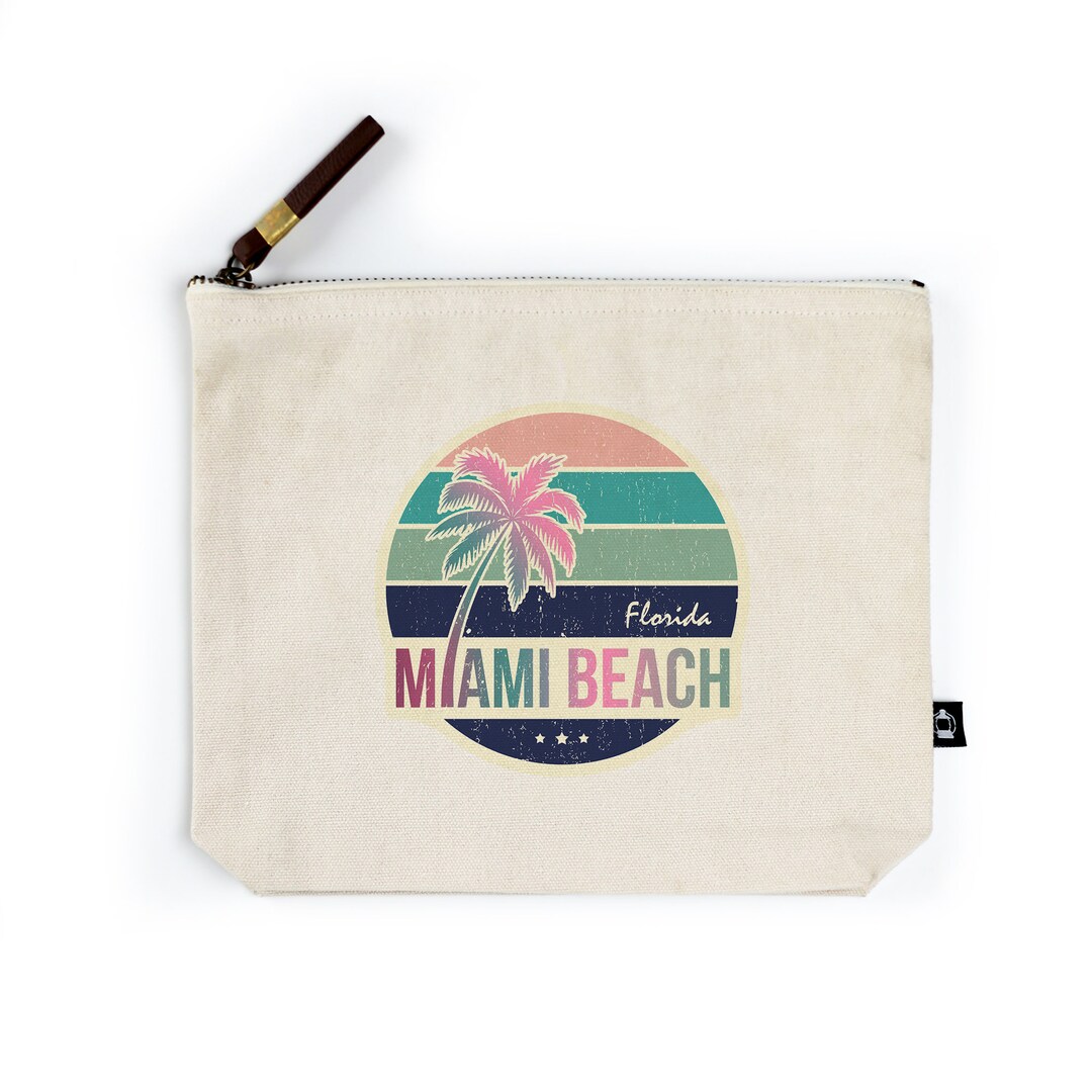 Travel Bags Miami, Florida, Beach, Contour, Unique Art, Zipper Tote or ...