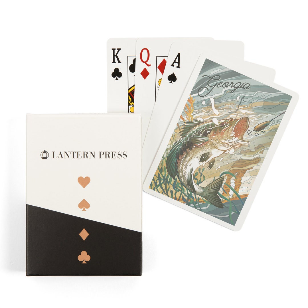 Playing Cards, Georgia, Fish All Day, Bass, 52 Card Deck With Jokers in ...