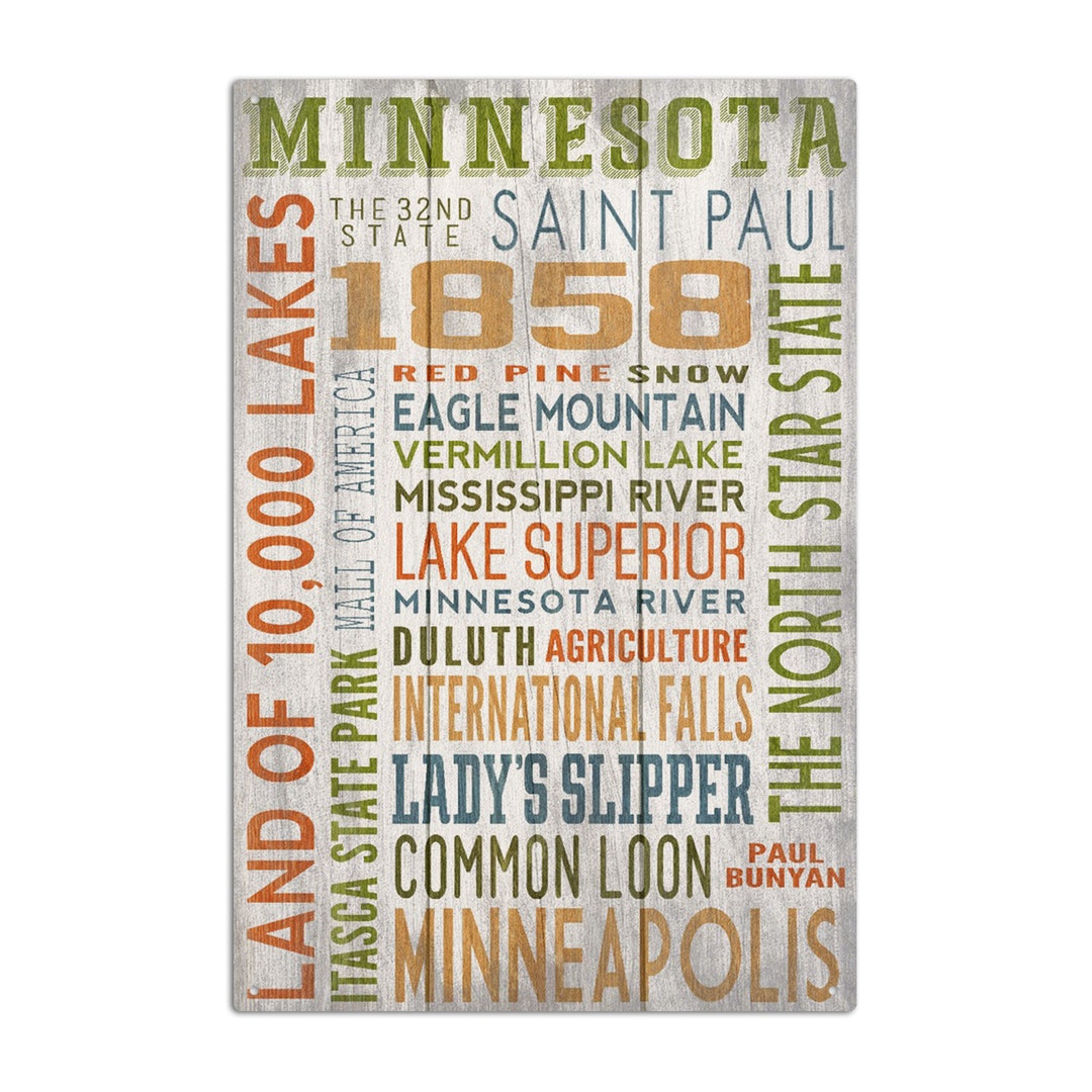 Birch Wood Minnesota Rustic Typography Sustainable Sign or - Etsy