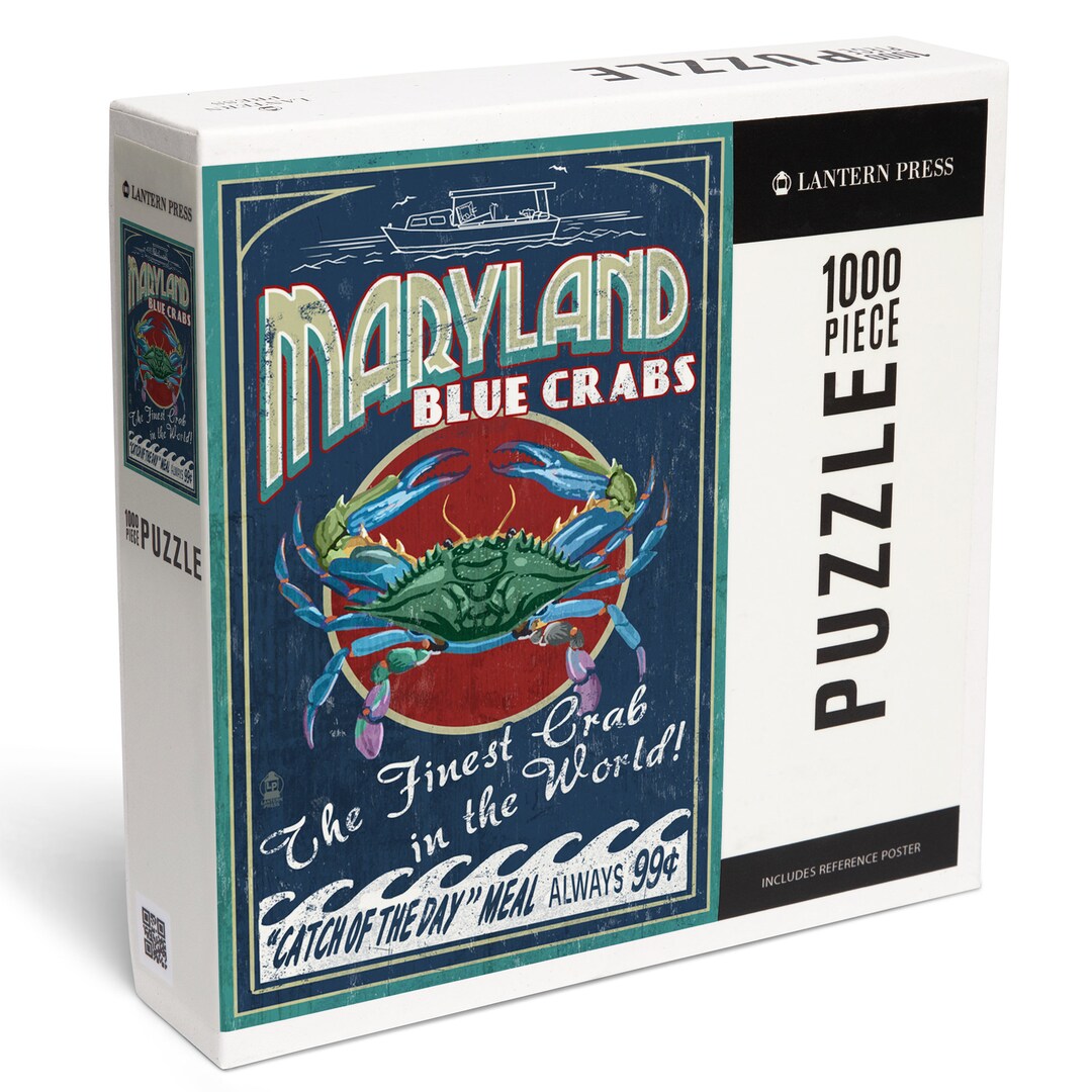 Puzzle Maryland Blue Crabs Vintage Sign 1000 Pieces Unique - Etsy