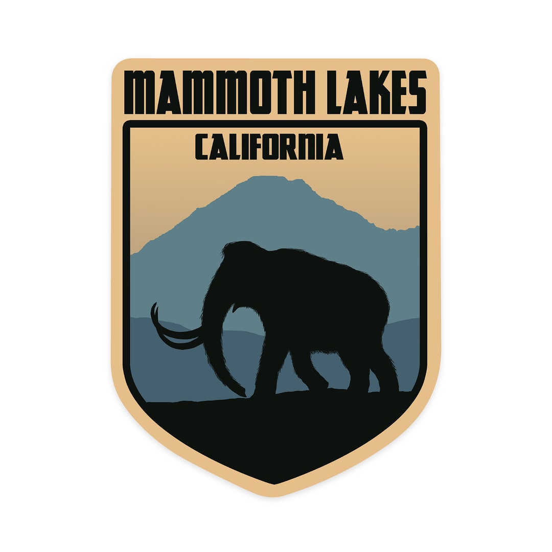 Sticker Mammoth Lakes California Wooly Mammoth Contour - Etsy