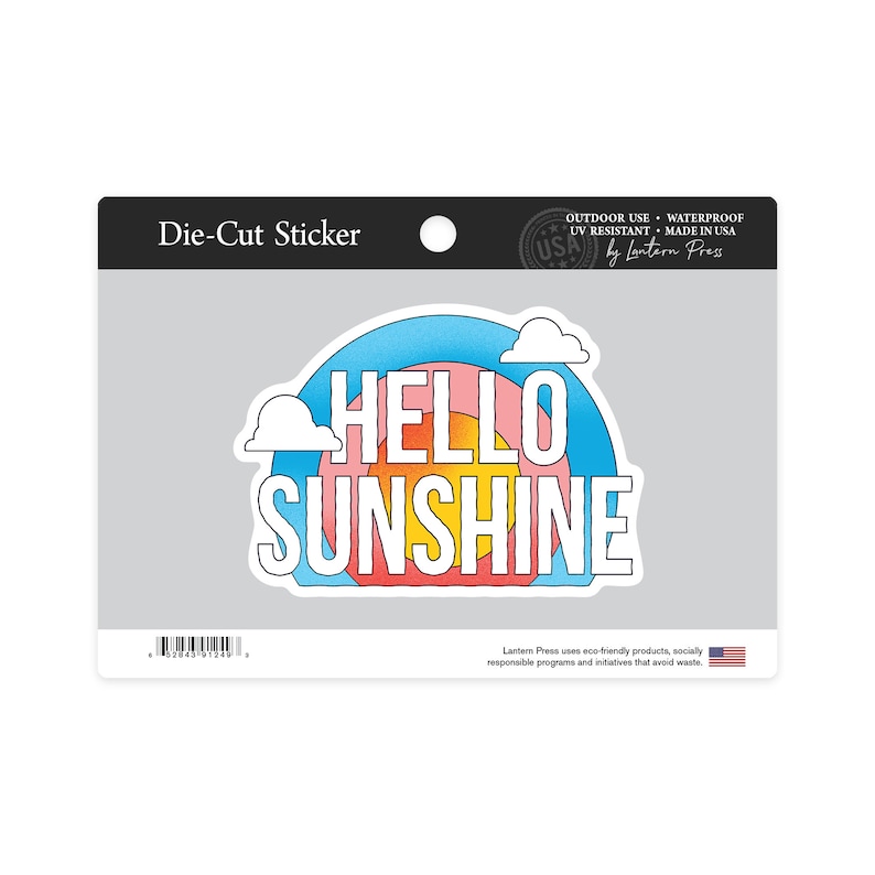 Sticker 70s Sunshine Collection Hello Sunshine Contour | Etsy