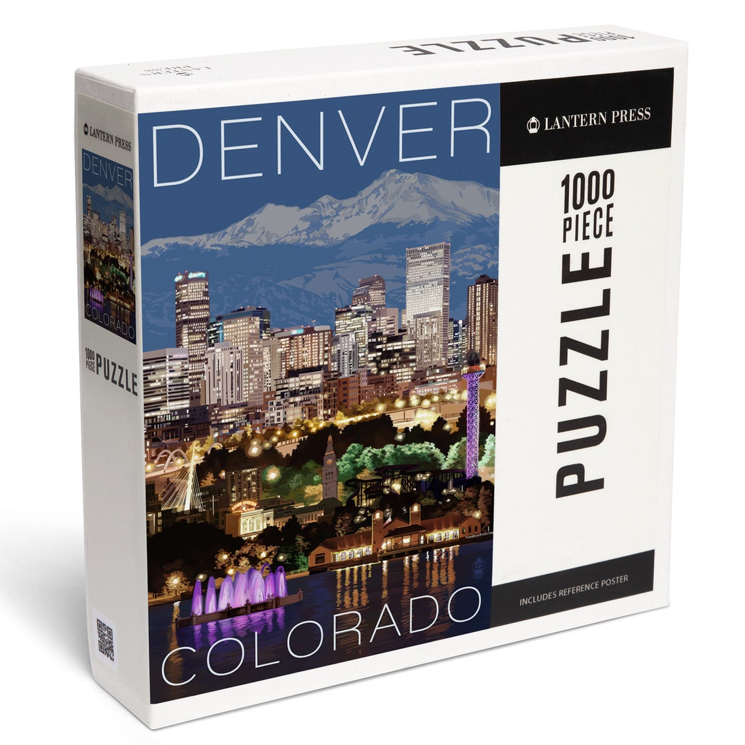 Puzzle Denver Colorado Skyline at Night 1000 Pieces - Etsy