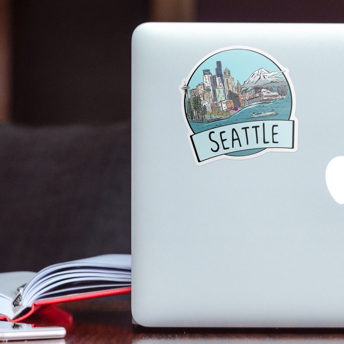 Sticker Seattle Washington Cityscape Line Drawing | Etsy