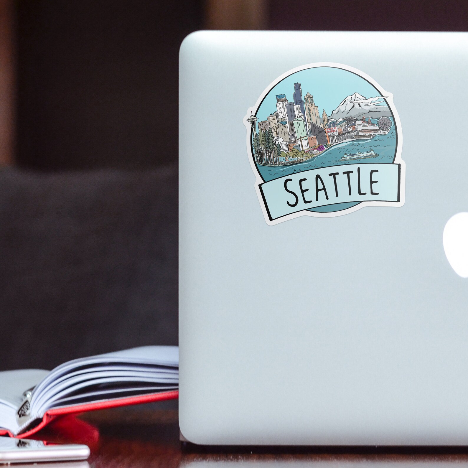 Sticker Seattle Washington Cityscape Line Drawing - Etsy