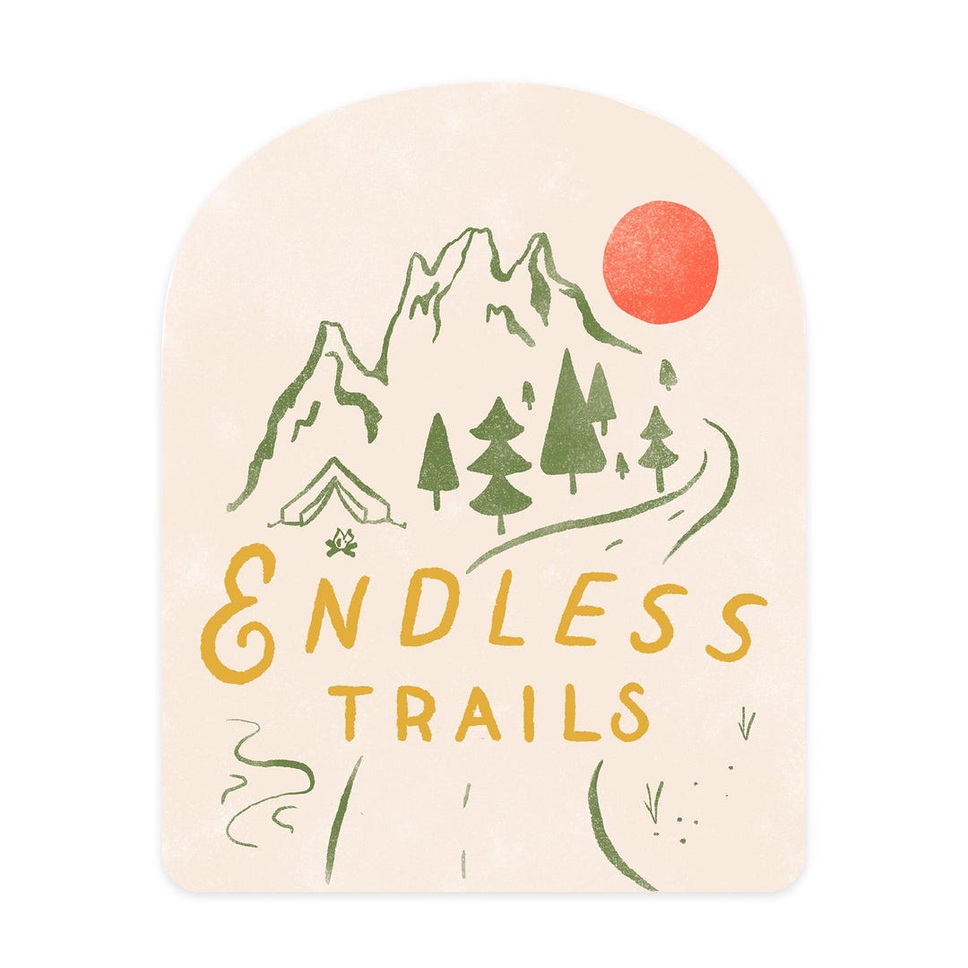Sticker, Vintage Summer Series, Endless Trails Mountain Road, Contour ...