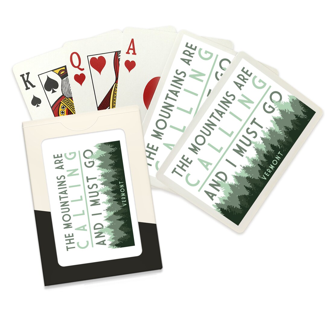 Playing Cards, Vermont, The Mountains Are Calling, Pine Trees, Lantern ...