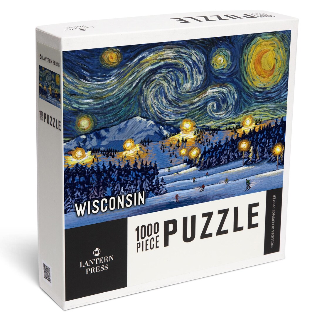 Puzzle, Wisconsin, Starry Night, Ski, 1000 Pieces, Unique Jigsaw ...