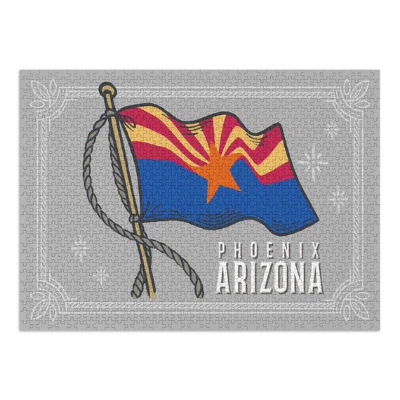 Puzzle Phoenix Arizona Waving State Flag State Series - Etsy