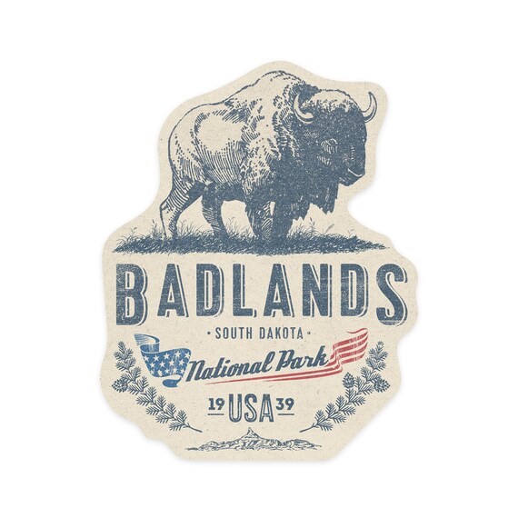 Sticker Badlands National Park South Dakota Buffalo | Etsy
