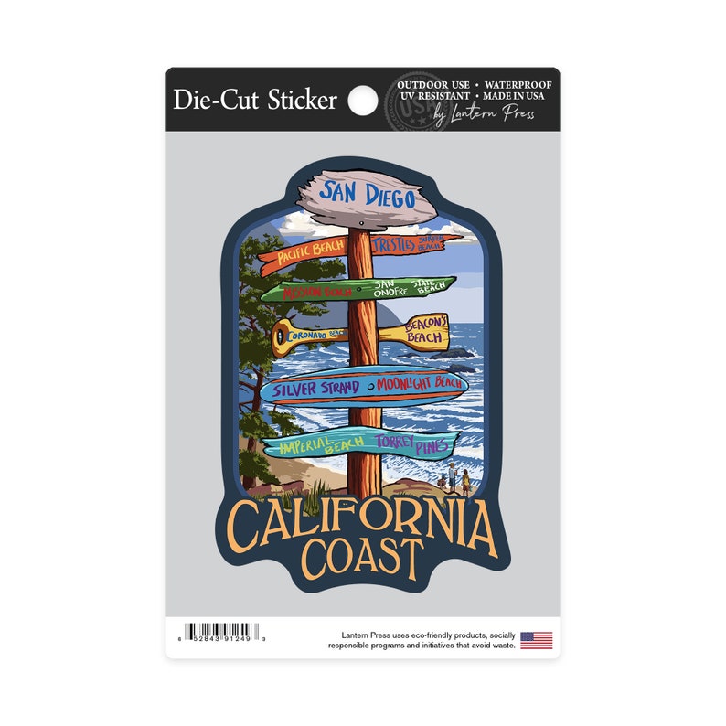Sticker San Diego California Destinations Sign Contour - Etsy