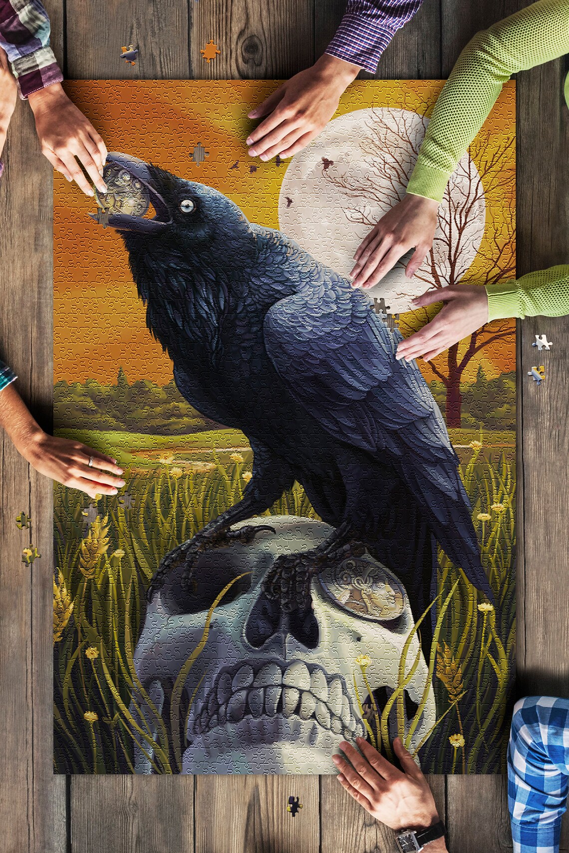 Puzzle Raven and Skull 1000 Pieces Unique Jigsaw Family - Etsy